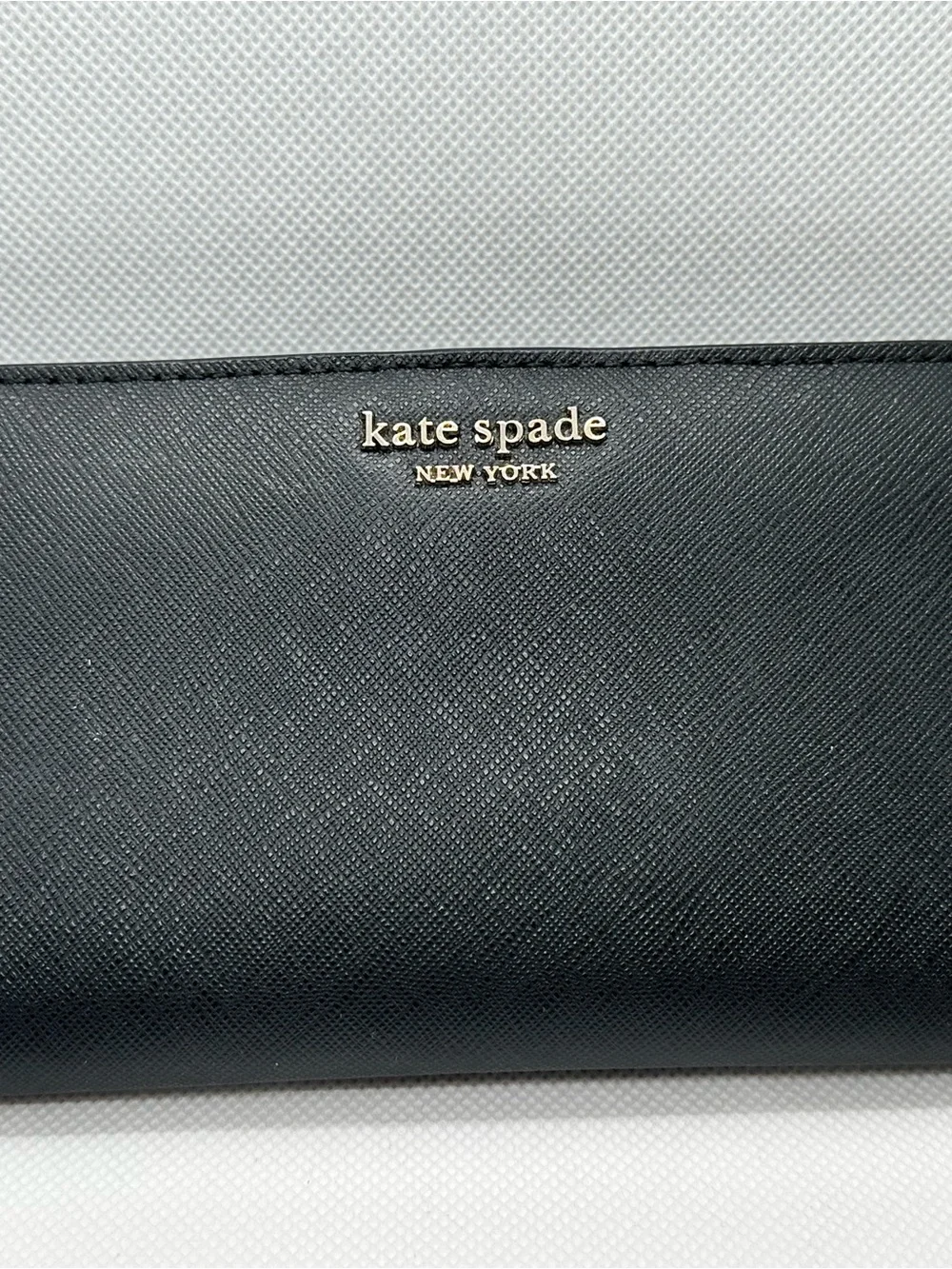 kate spade | Bags | Kate Spade Black Leather Satchel With Gold Logo ...